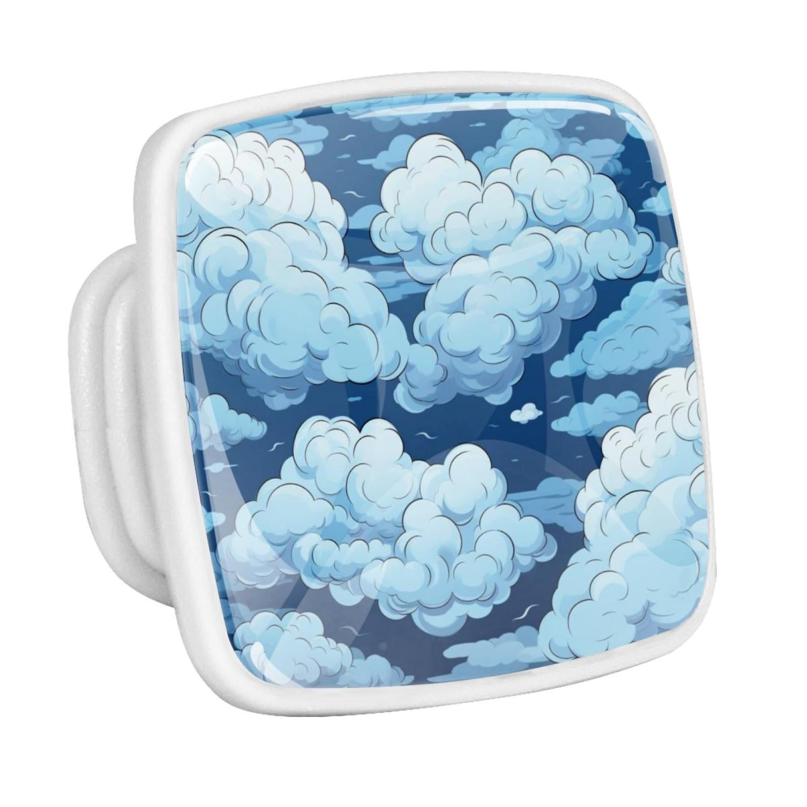 Cute Cloud Fluorescent Drawer Pulls with Screws Square 4-Pack Glow Dark ...