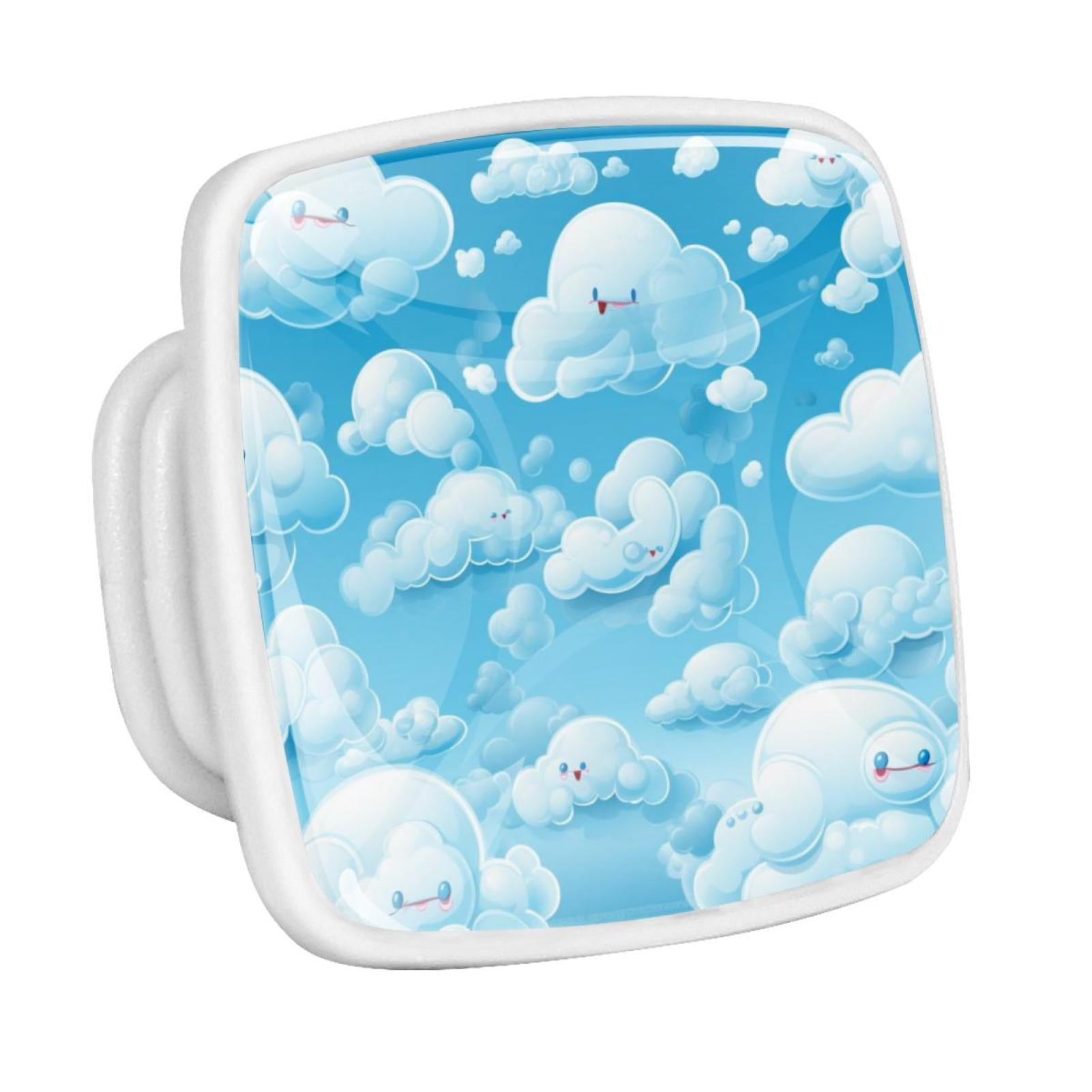 Cute Cloud Fluorescent Drawer Pulls with Screws Square 4-Pack Glow Dark ...