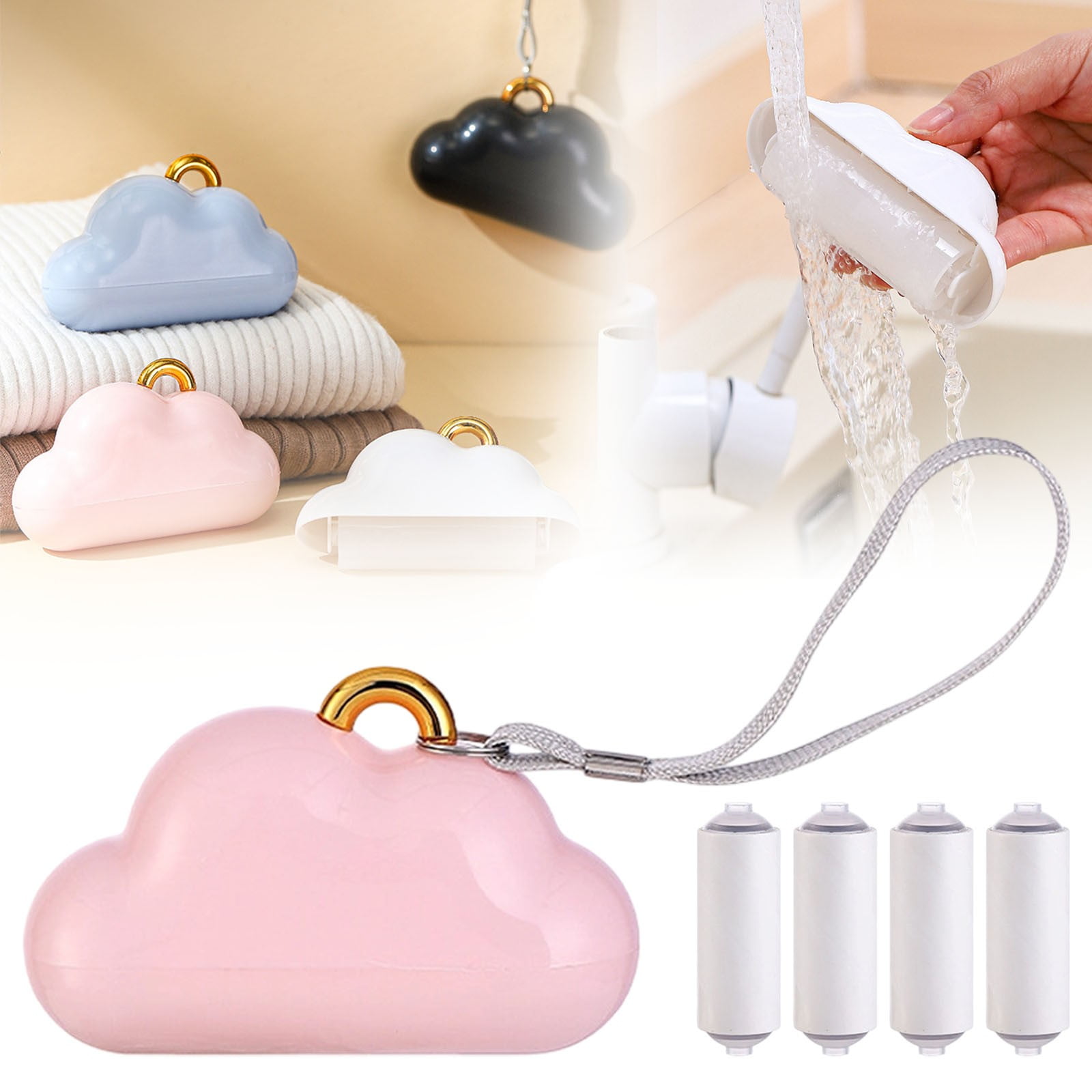Cute Cloud-Shaped Mini Travel Lint Roller, Portable Tool with Washable ...