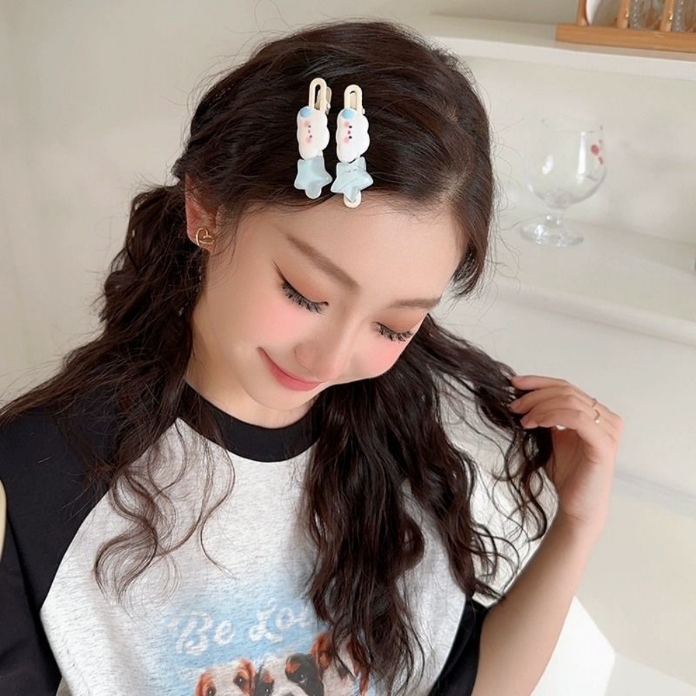 Cute Cloud Star Hairpin Bangs Hair Clip Female Forehead Side Duckbill ...