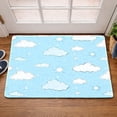 Cute Cloud Sun Star Rug, Non-Slip Rubber Backing, Machine Washable Soft ...