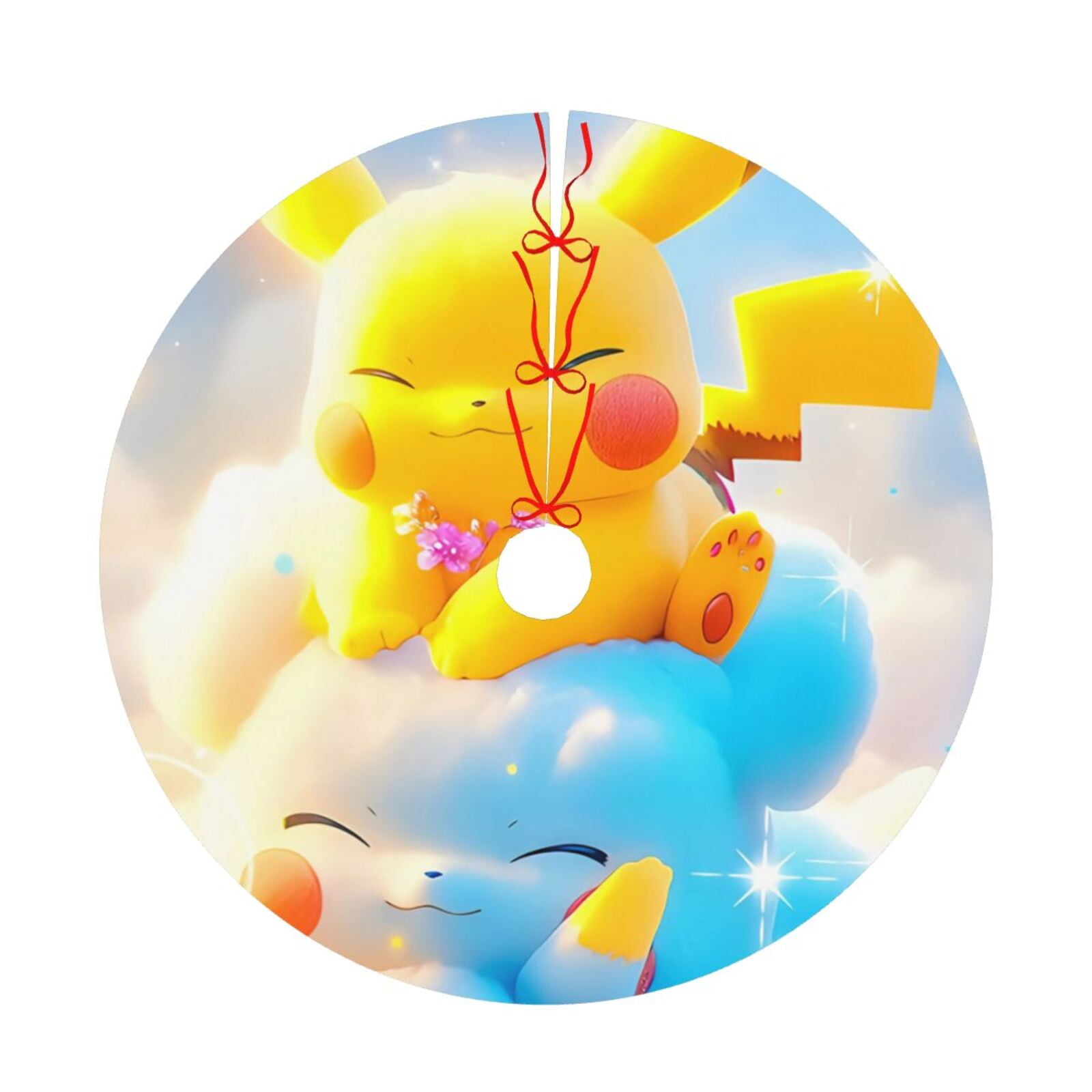 Cute Clouds P-okémon Pikachu Christmas Tree Skirt 30 Inch,Christmas ...