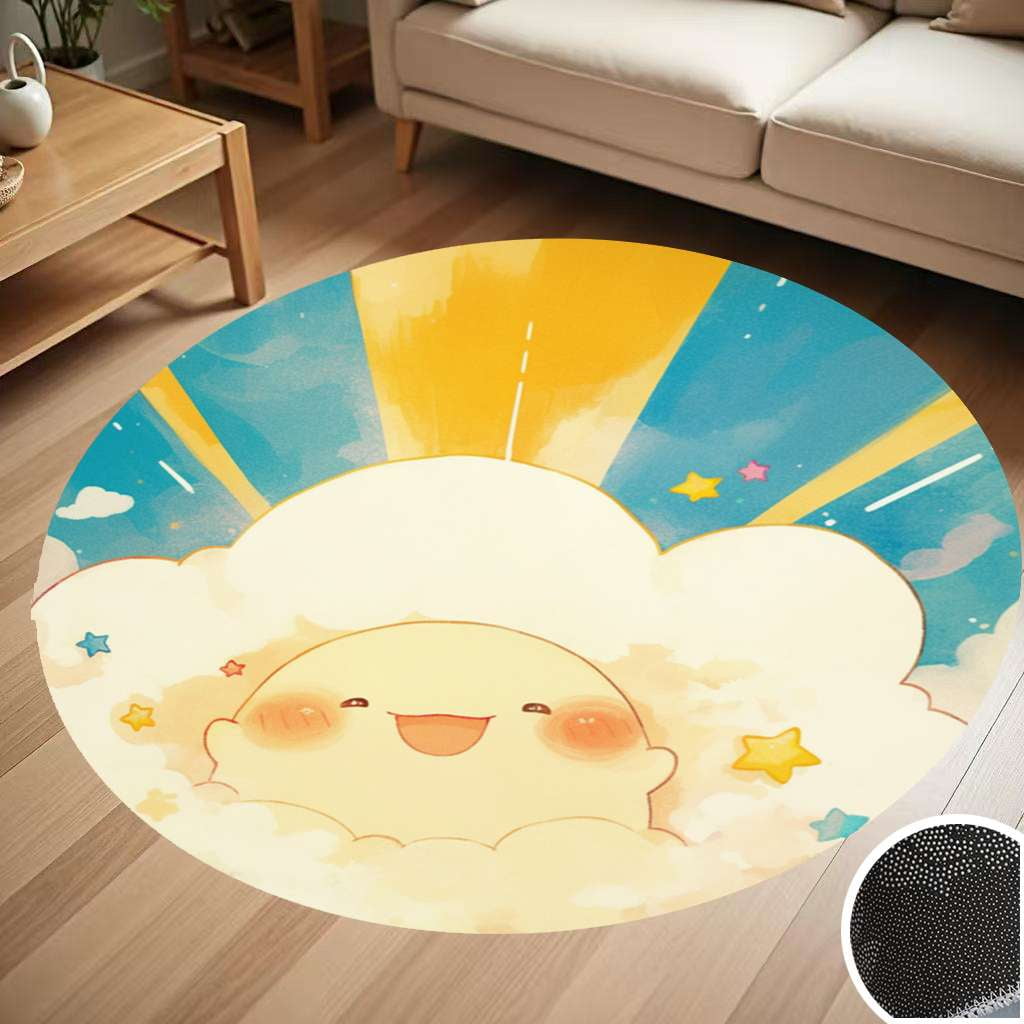 Cute Clouds Round Carpet Living Room Bedroom Home Decoration Coffee ...