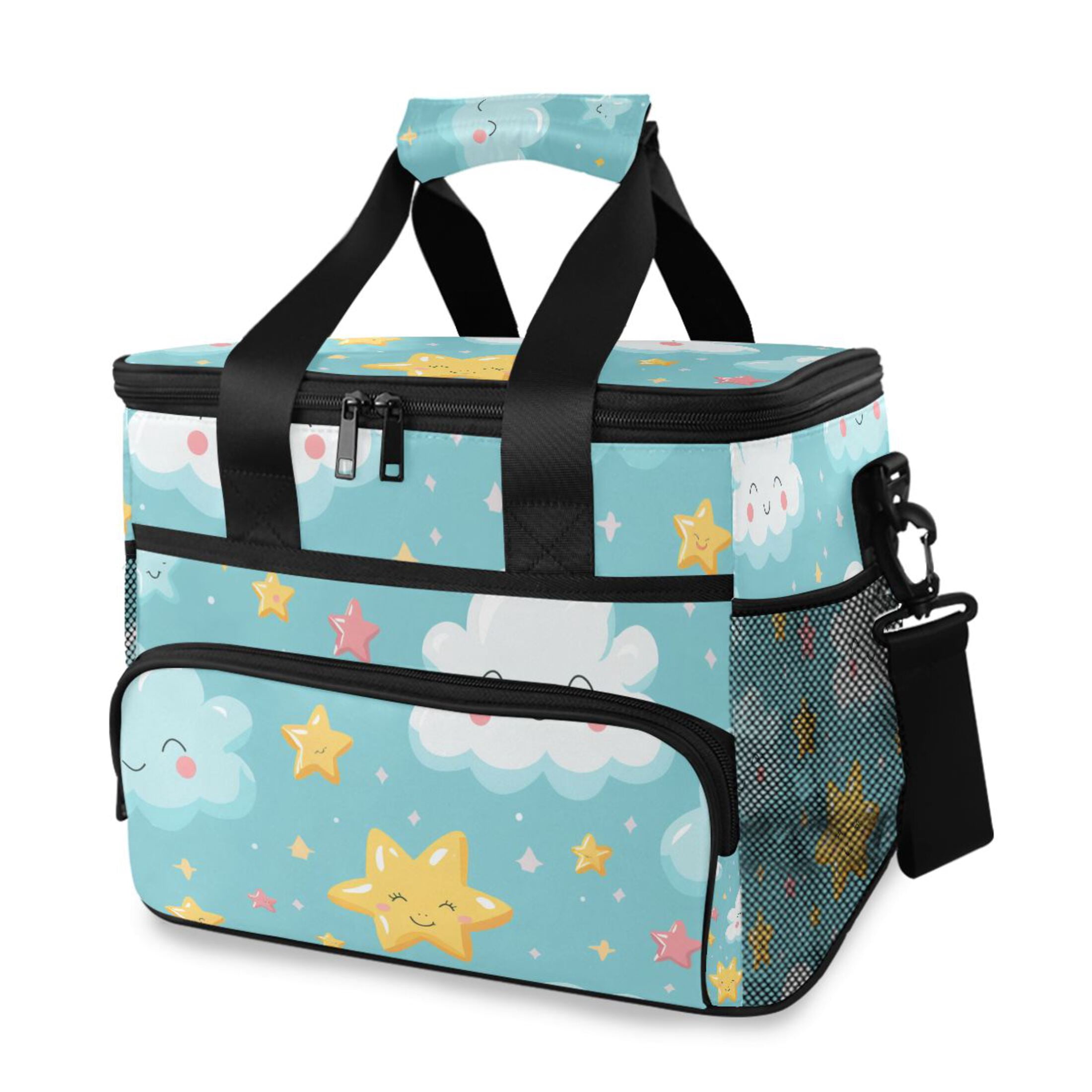 Cute Clouds Stars Cartoon Portable Cooler Lunch Box Reusable Insulated ...
