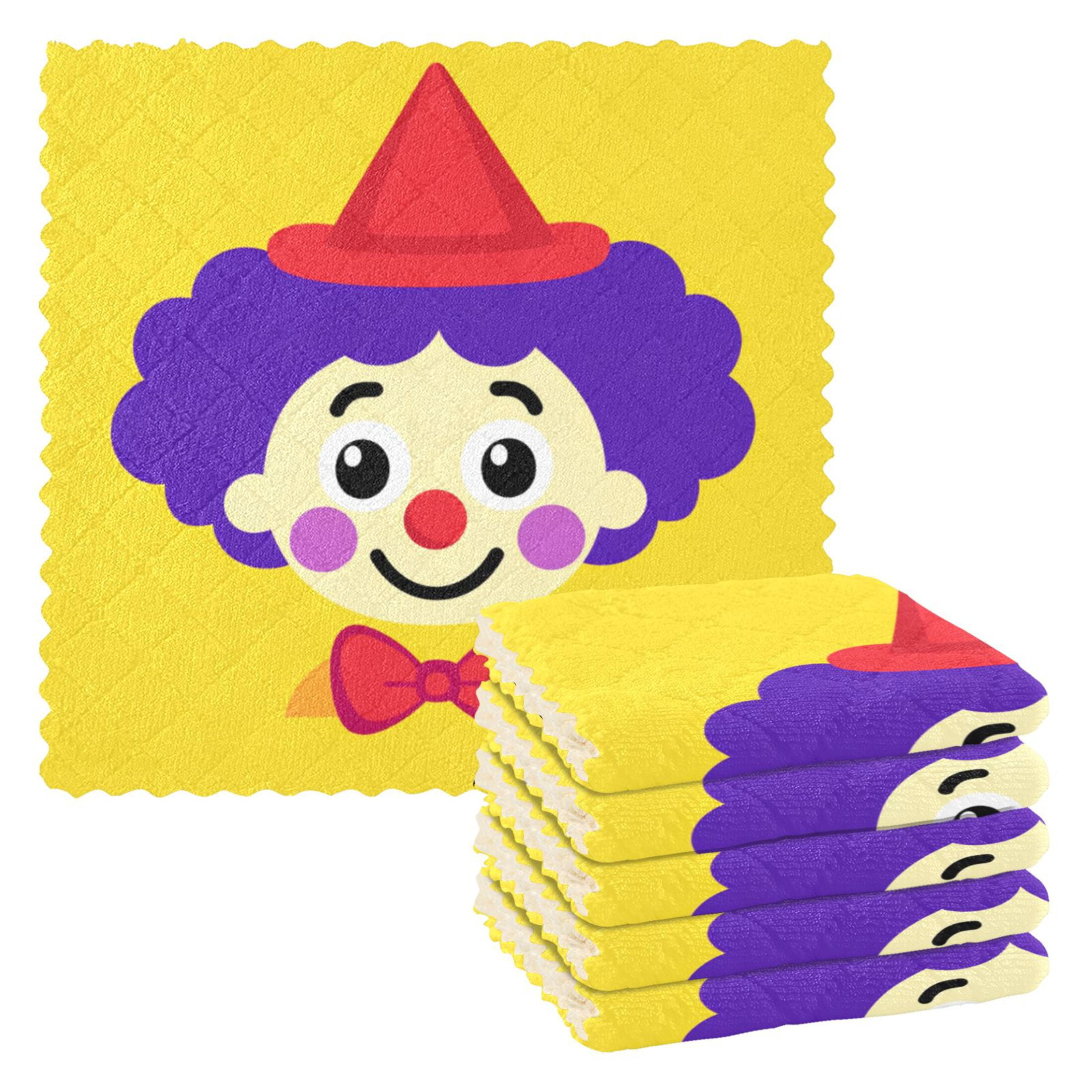 Cute Clown Face April Fools Day Dish Cloths Dish Towels Cleaning Cloths ...