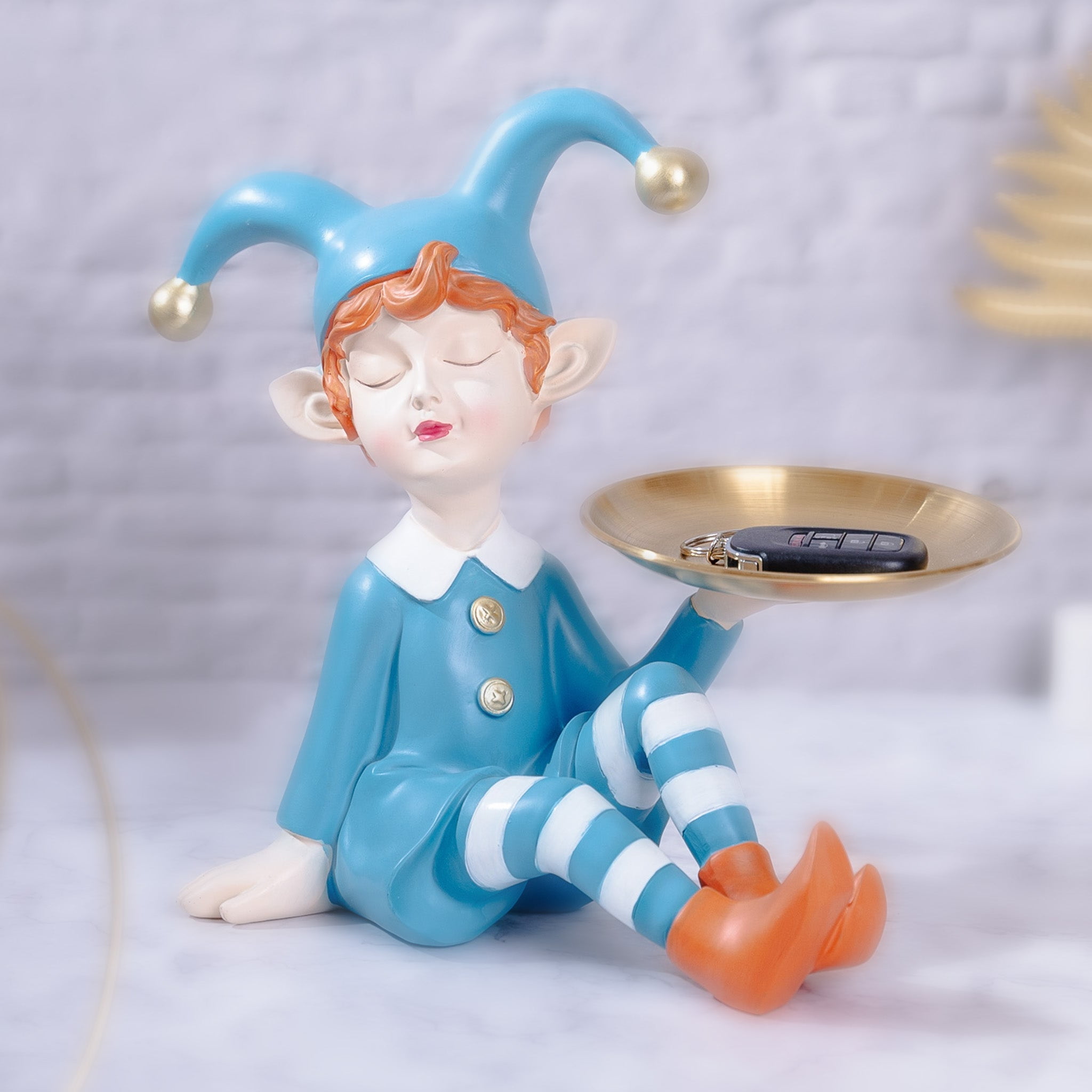 Cute Clown Statue with Tray, Tabletop Décor, Key Organizer, Table ...