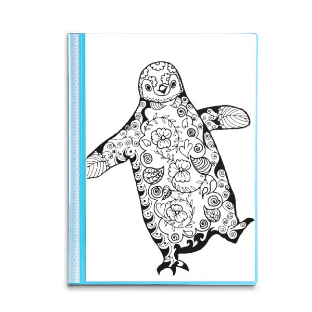 Cute Clumsy Penguin Animal Portrait Sketch Book Sheet Protectors ...