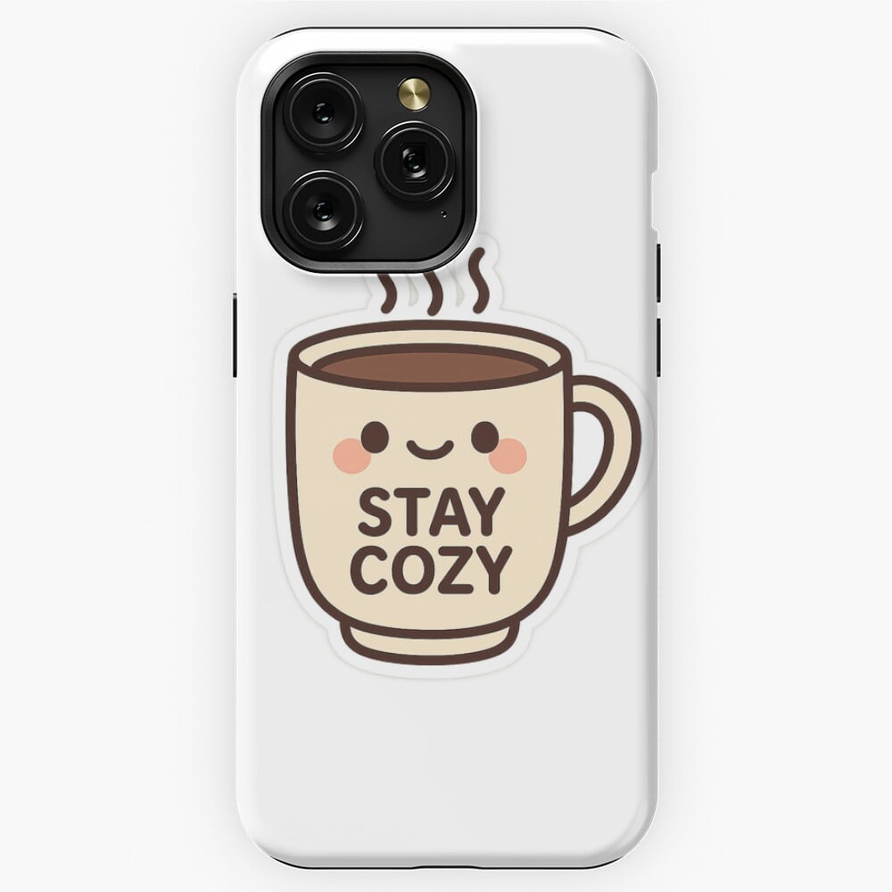 Cute Coffee Cup Stay Cozy Illustration iPhone Case 17 to 11 Pro Max ...
