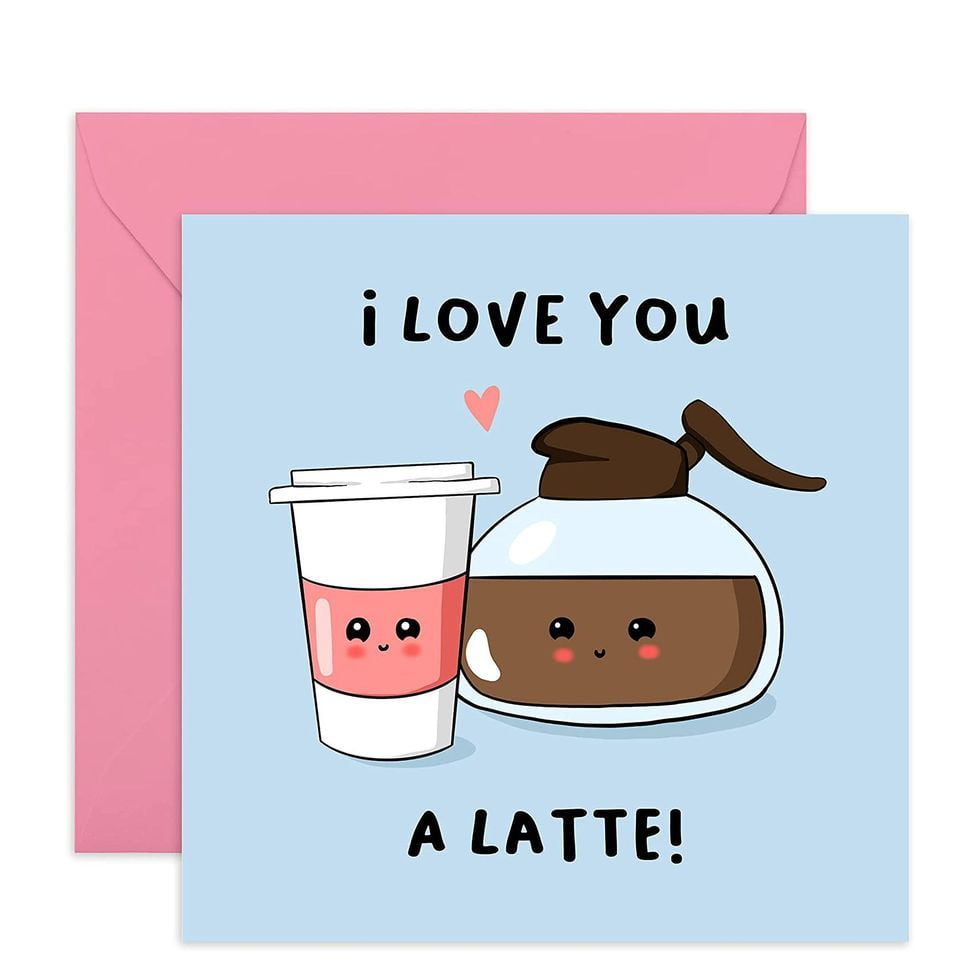 Cute Coffee Lover Card – “I Love You A Latte” Design – Perfect for ...