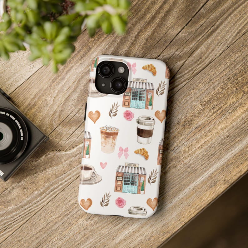 Cute Coffee Shop Case Compatible with iPhone 11 through 16 Pro Max ...