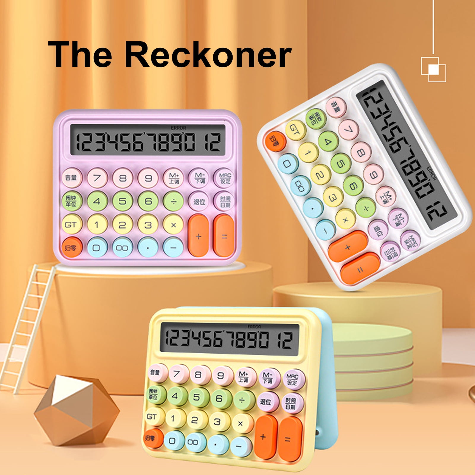 Cute Color Calculator Voice Calculator 12 Digit Large LCD Display ...