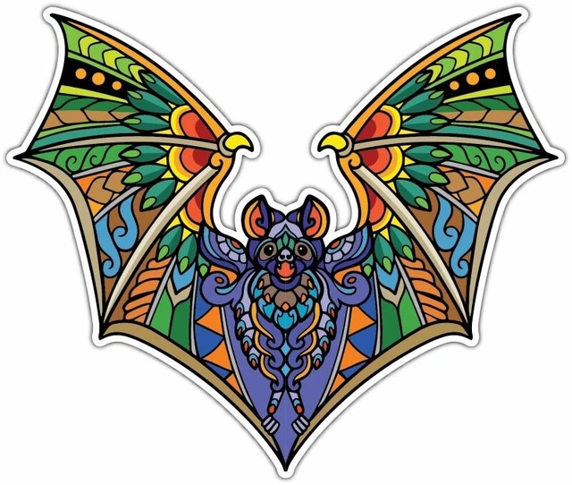 Cute Colorful Bloodsocker Bat Mandala Car Window Stickerphone Decal ...