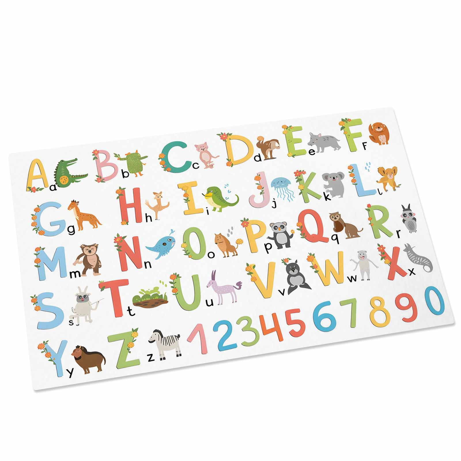 Cute Colorful Door Mat 16x24 Inch Cartoon Animal Alphabet Number ...