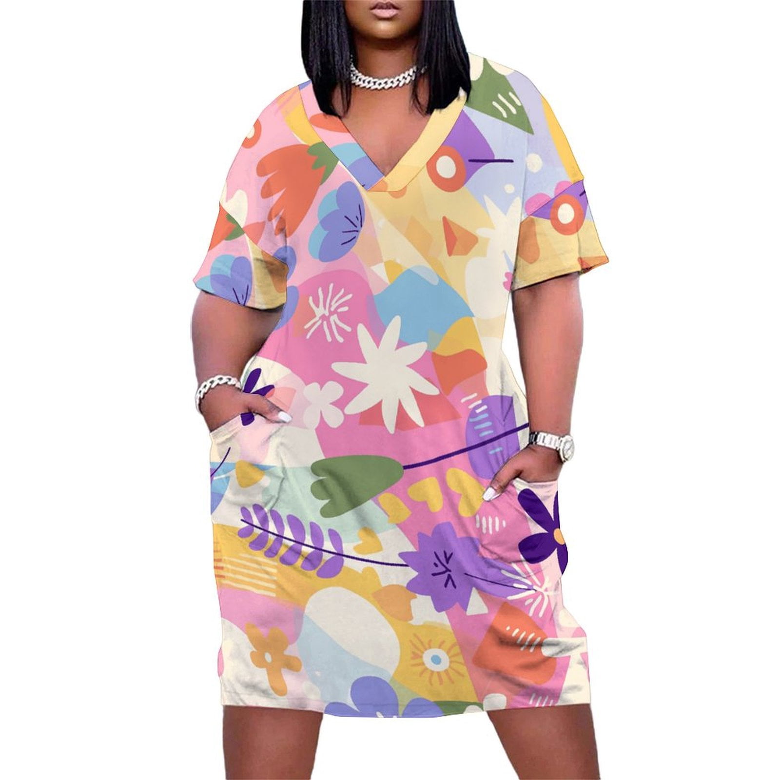 Cute Colorful Flower Summer Dresses for Women Beach Boho - Walmart.com