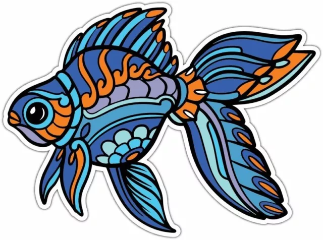 Cute Colorful Goldfish Fish Mandala Car Window Stickerphone Decal Water ...