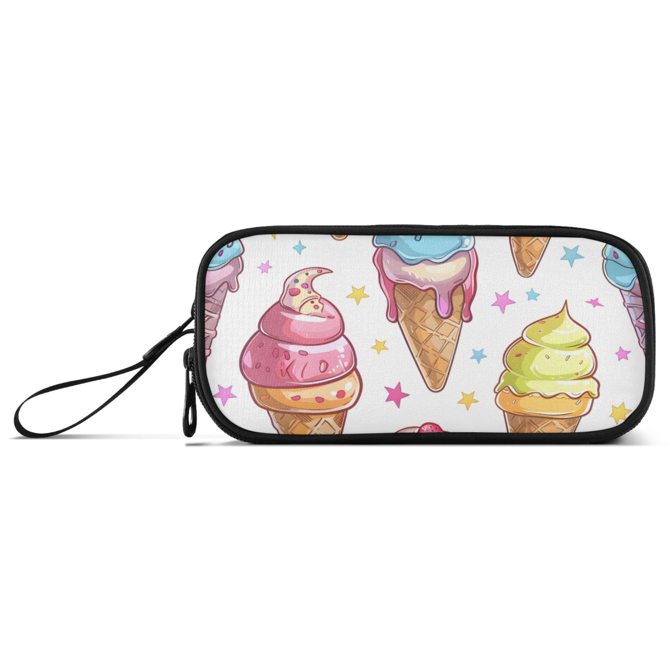 Cute Colorful Ice Cream Stars Summer Pencil Case Stationary Holder Pen ...