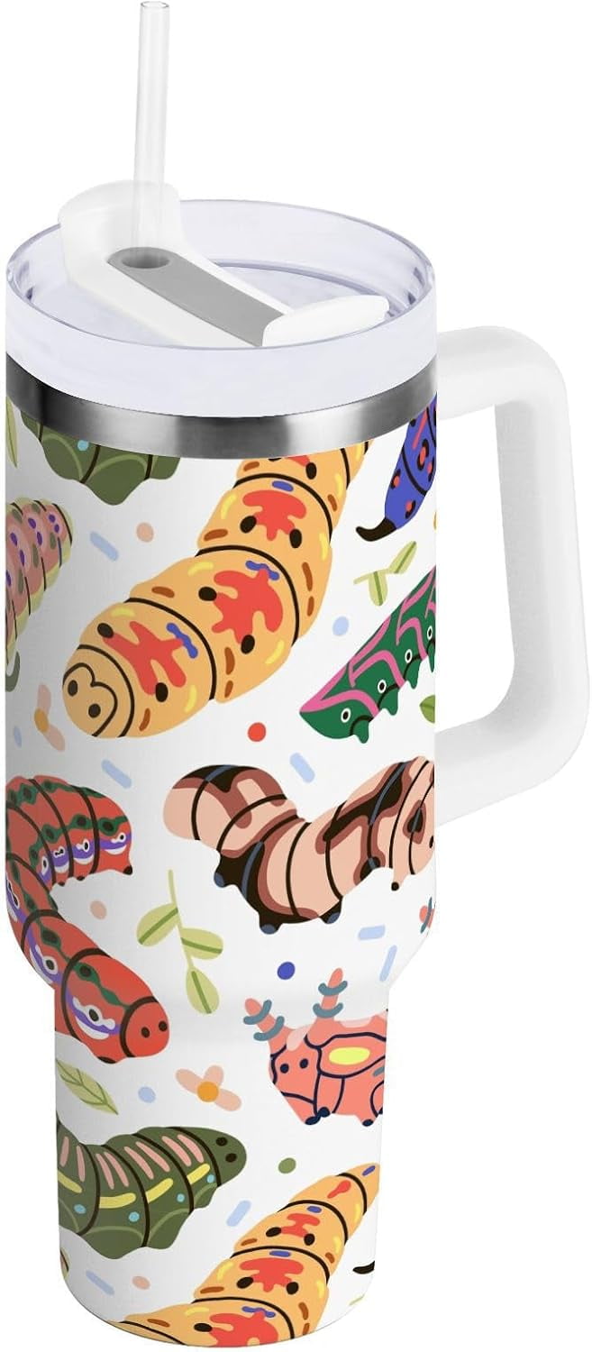 Cute Colorful Insects Caterpillar 40oz Stainless Steel Vacuum Insulated ...