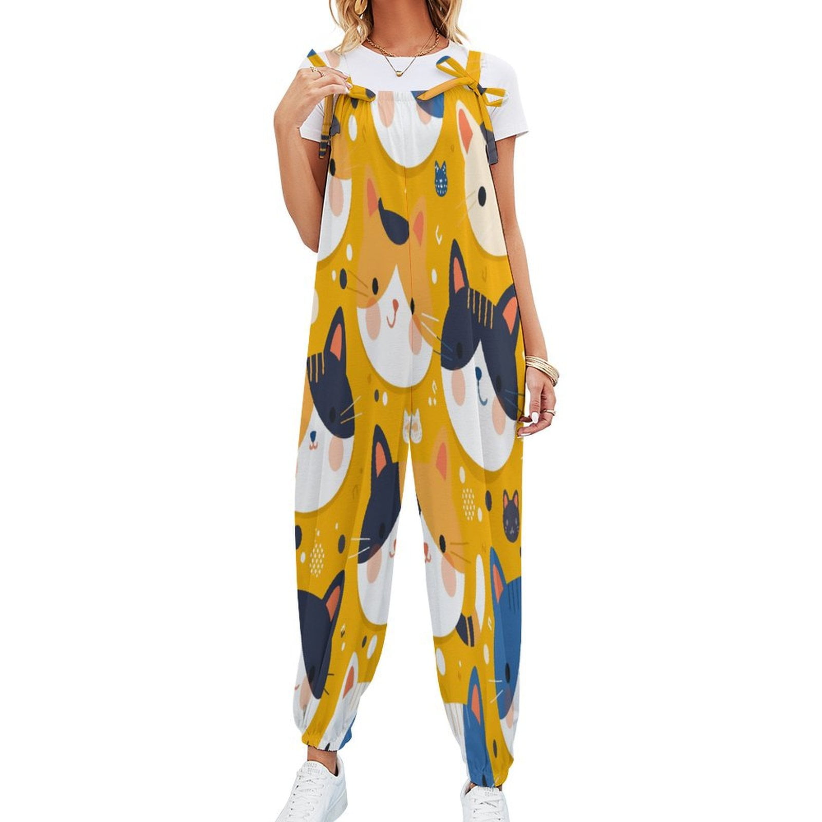 Cute Colorful Kitty Cat Pants with Pockets Trousers for Girls Women ...