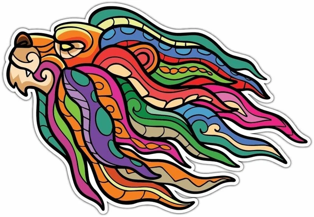 Cute Colorful Leo King Zentangle Mandala Window Stickerphone Decal ...