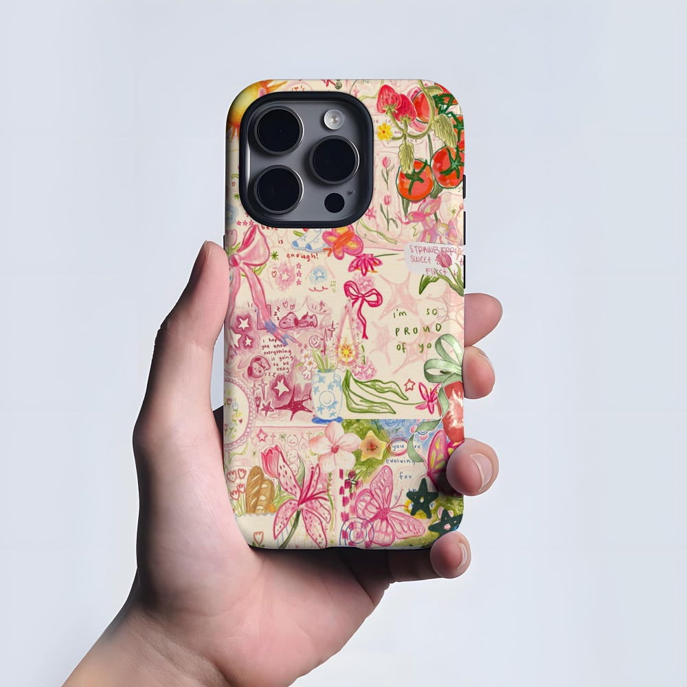 Cute Colorful Lily Scatter Flowers Floral Phone Case 17 16 15 14 13 12 ...