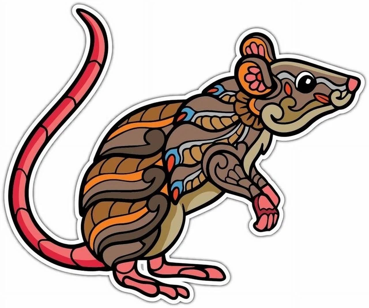 Cute Colorful Mouse Rat Zentangle Mandala Car Window Sticker.Phone ...