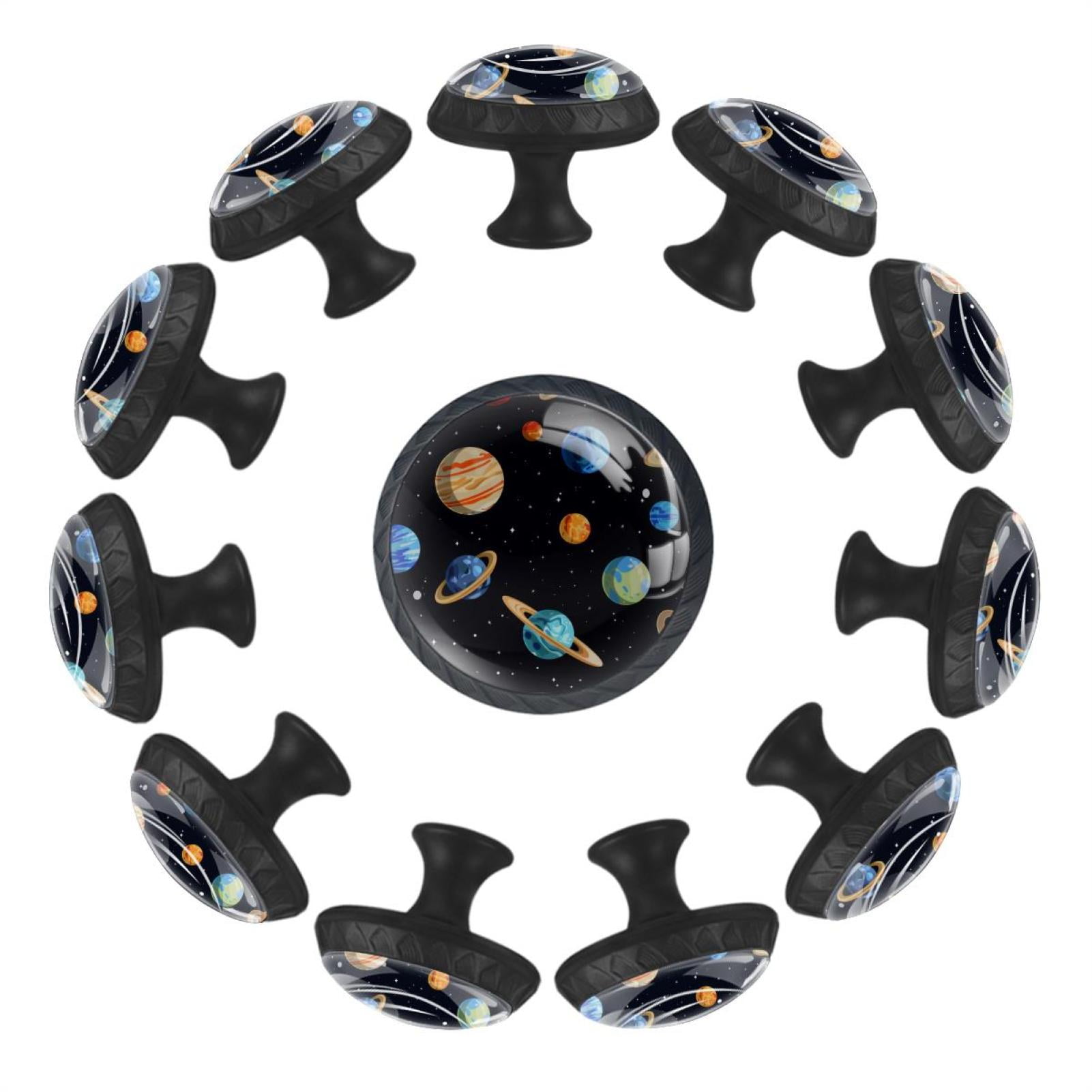 Cute Colorful Planets Symbols 35MM Round Glass Cabinet Knobs, Kitchen ...
