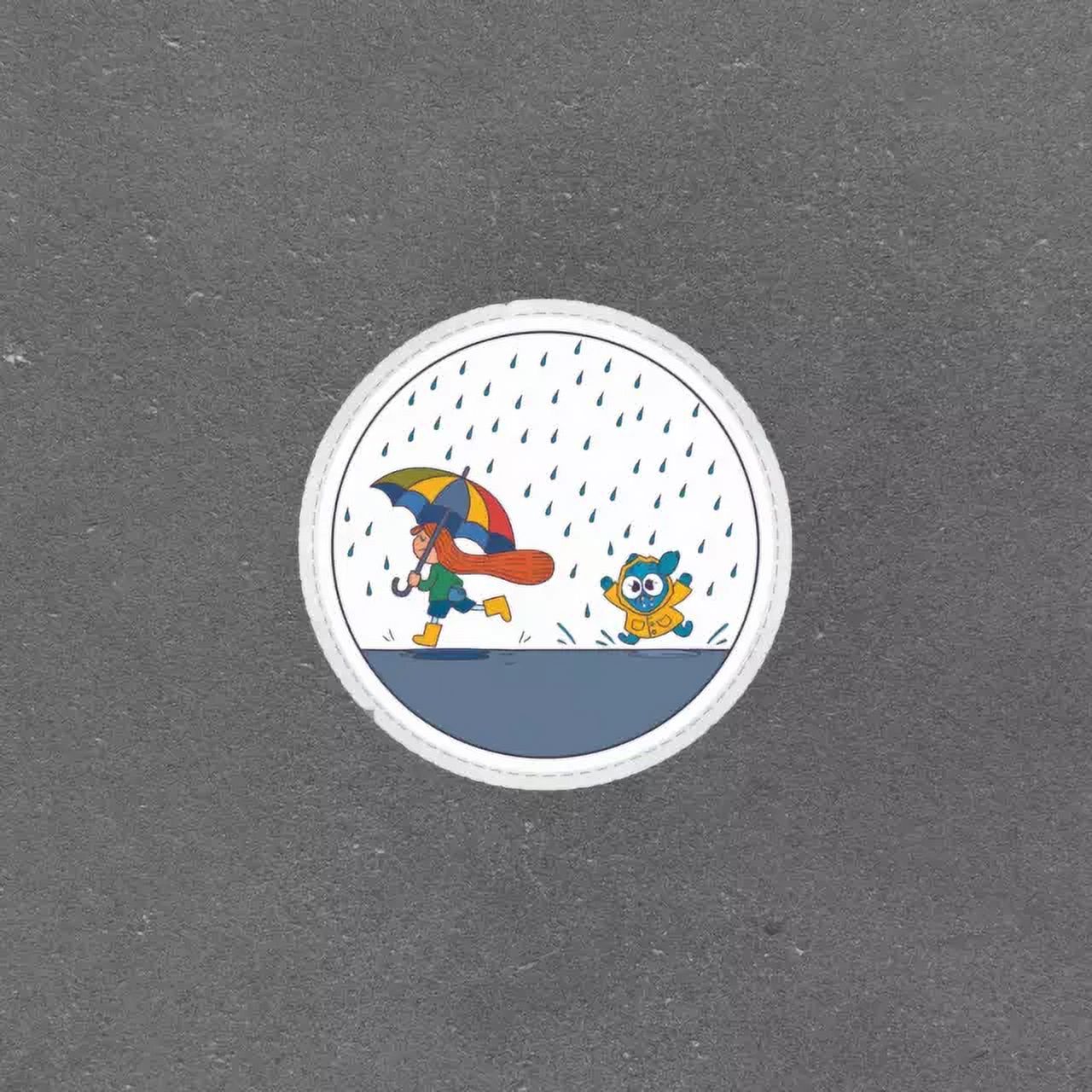 Cute Colorful Raincoat Kids Umbrella Vinyl Sticker Decalphone Decal ...