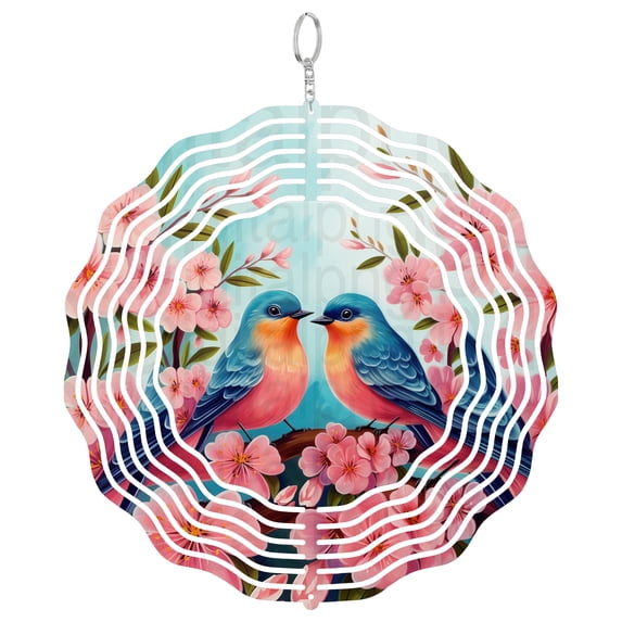Cute Colorful Spring Birds 3D Wind Spinner Kinetic Hanging Garden Decor ...