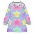 Cute Colorful Stars Long-sleeved Dress A-line One-Piece Dress for 2-8 ...