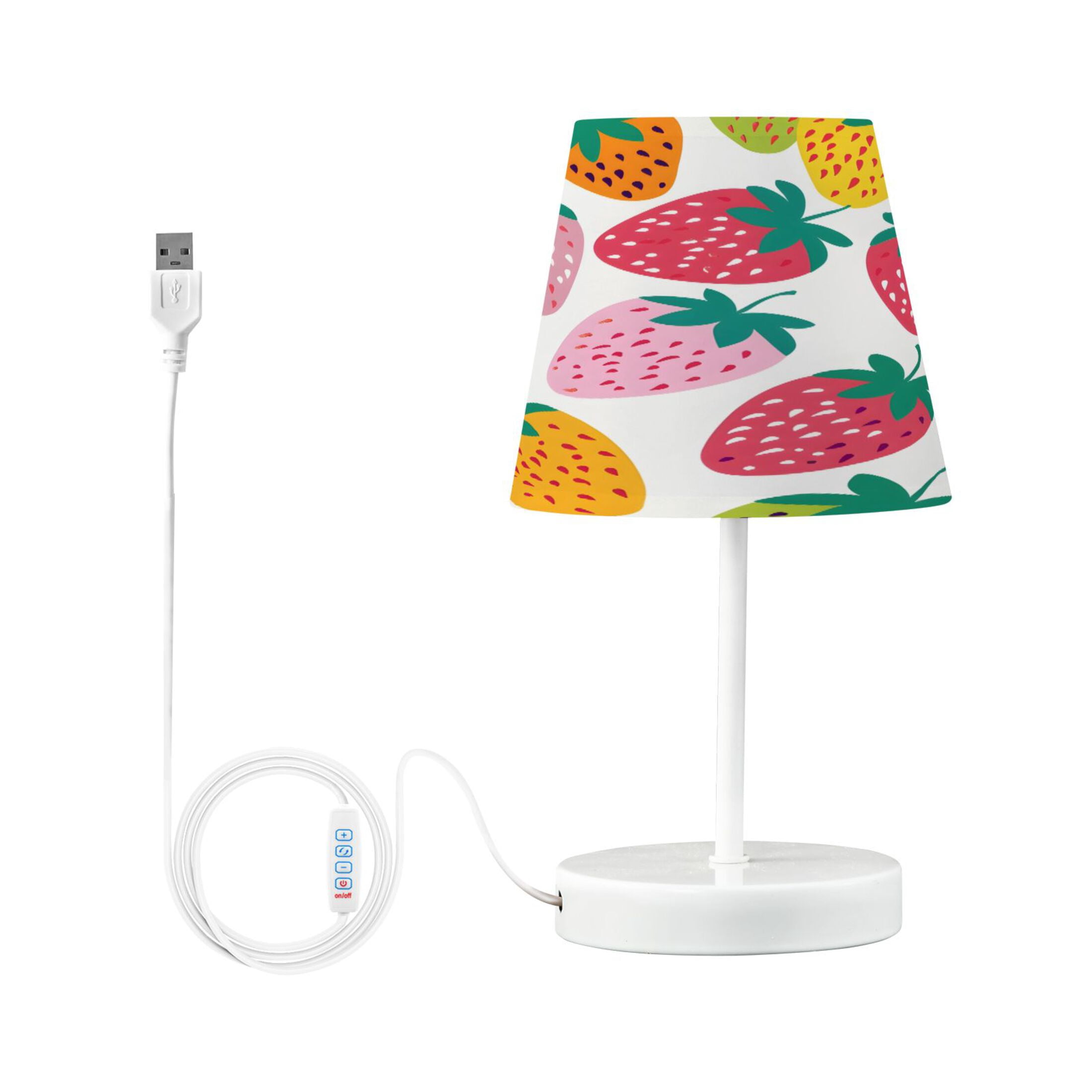 Cute Colorful Strawberry Desk Lamp LED Table Nightstand Lamps with 3 ...