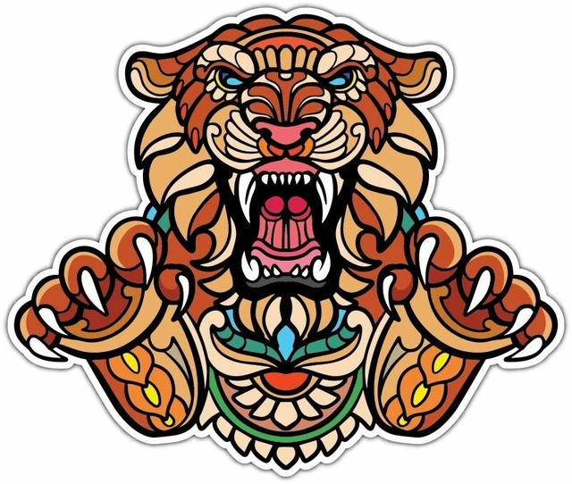 Cute Colorful Tiger Zentangle Mandala Car Window Stickerphone Decal ...