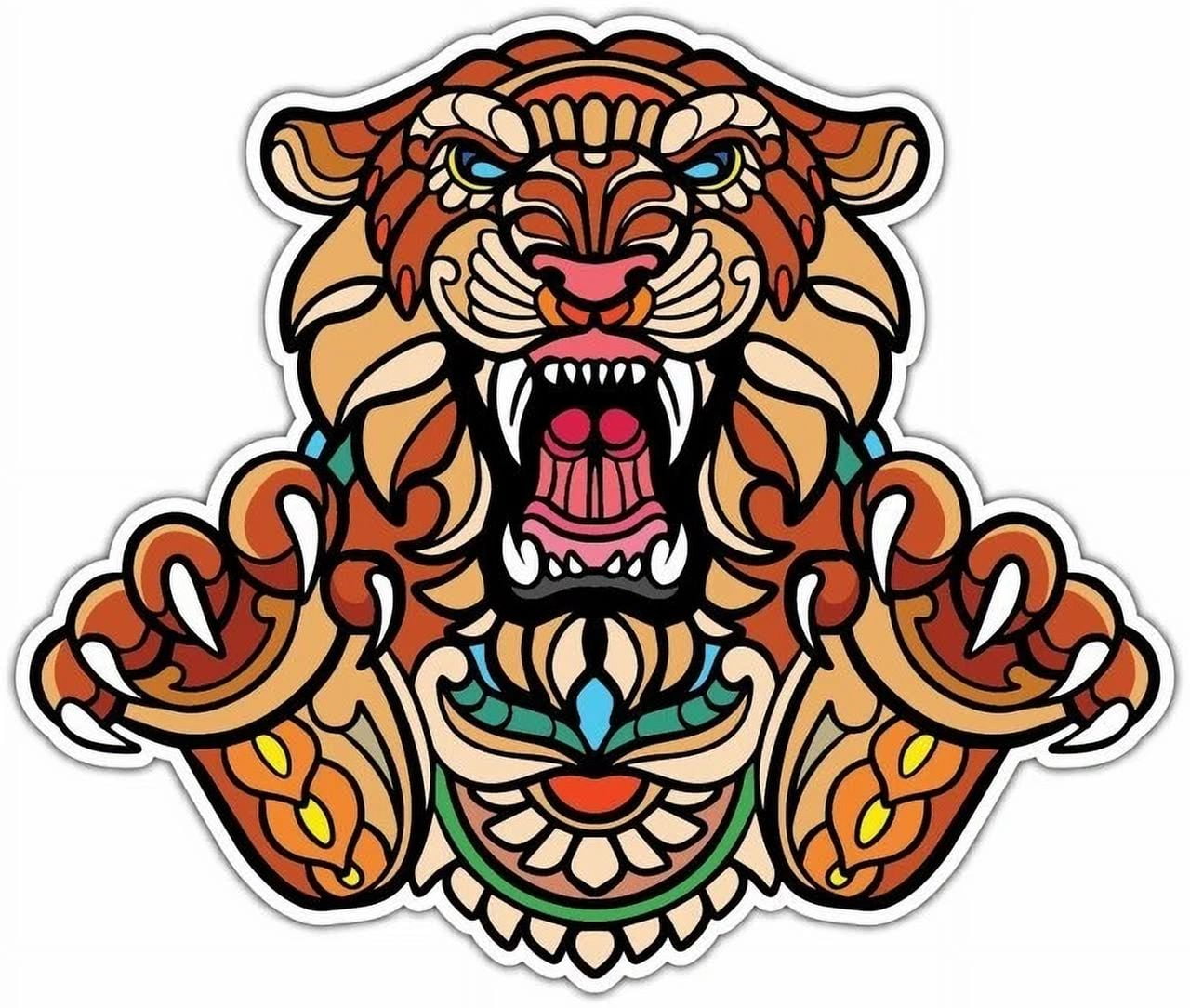 Cute Colorful Tiger Zentangle Mandala Car Window Stickerphone Decal ...