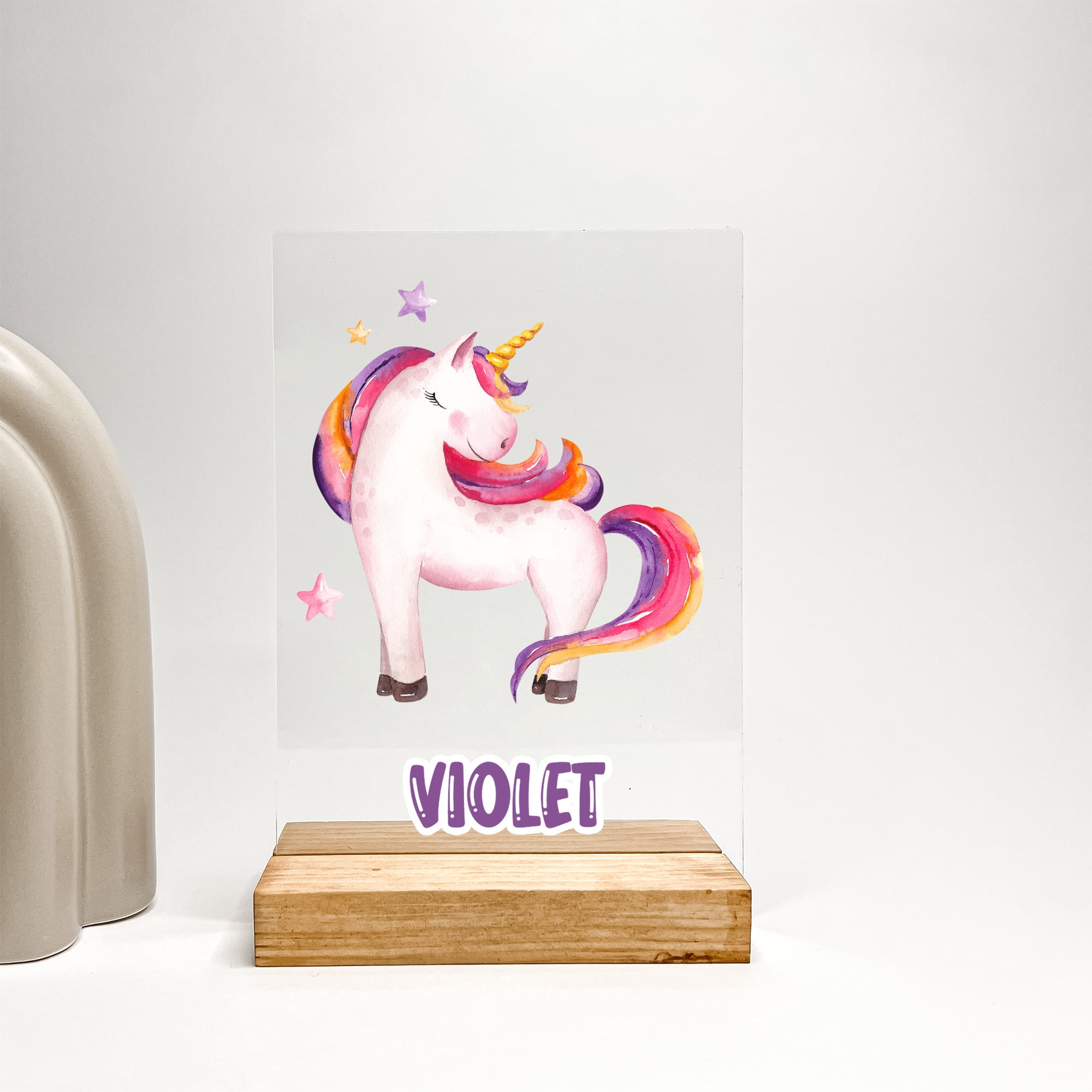 Cute Colorful Unicorn Magical Princess Girls Room Decor Name Night ...
