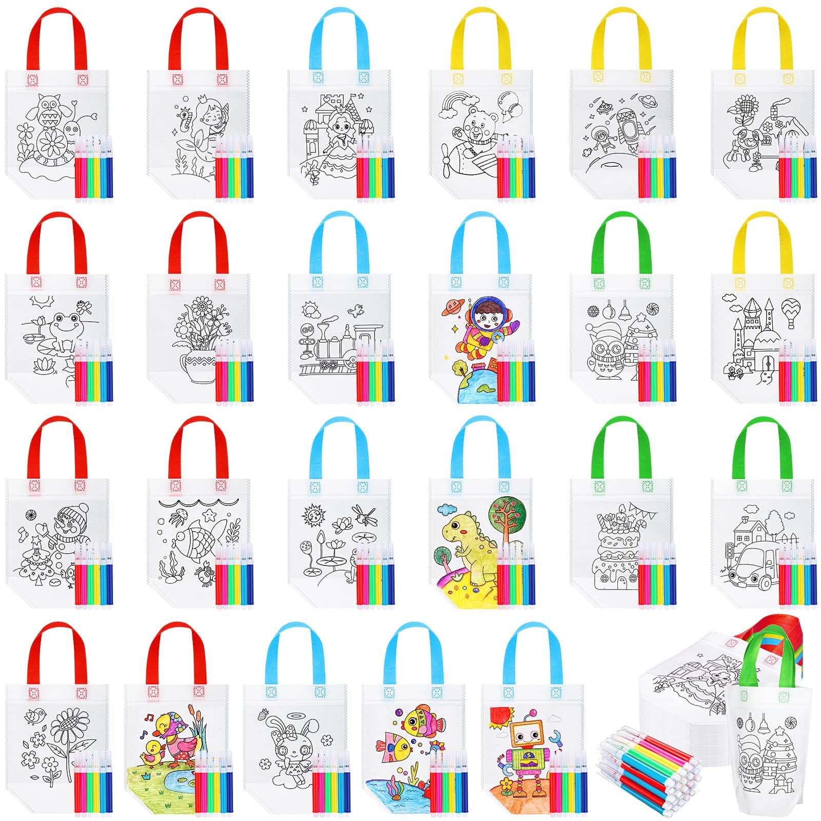 Cute Coloring Goodie Bags IFF17 for Kids Birthday Reusable Cartoon ...