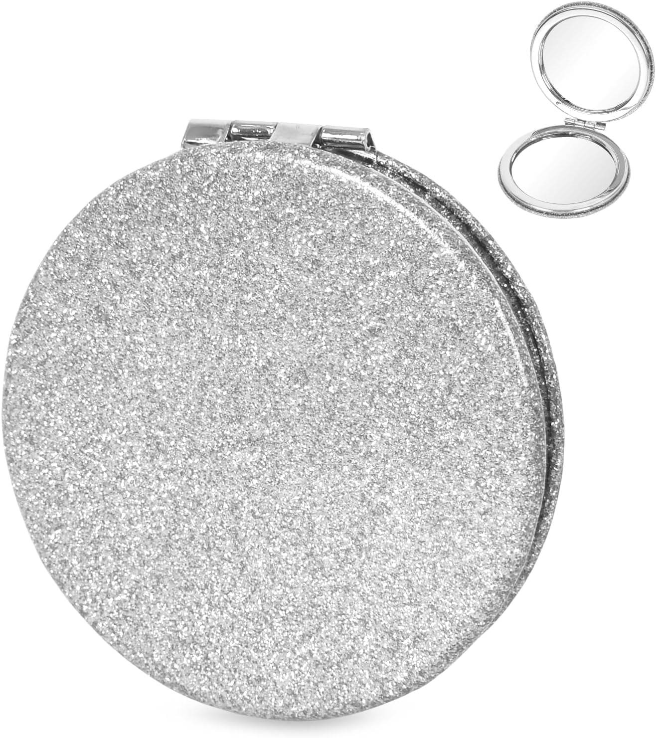 Cute Compact Makeup Mirror for Women, Portable Glitter Travel Make up Mirror, Small Pocket ...