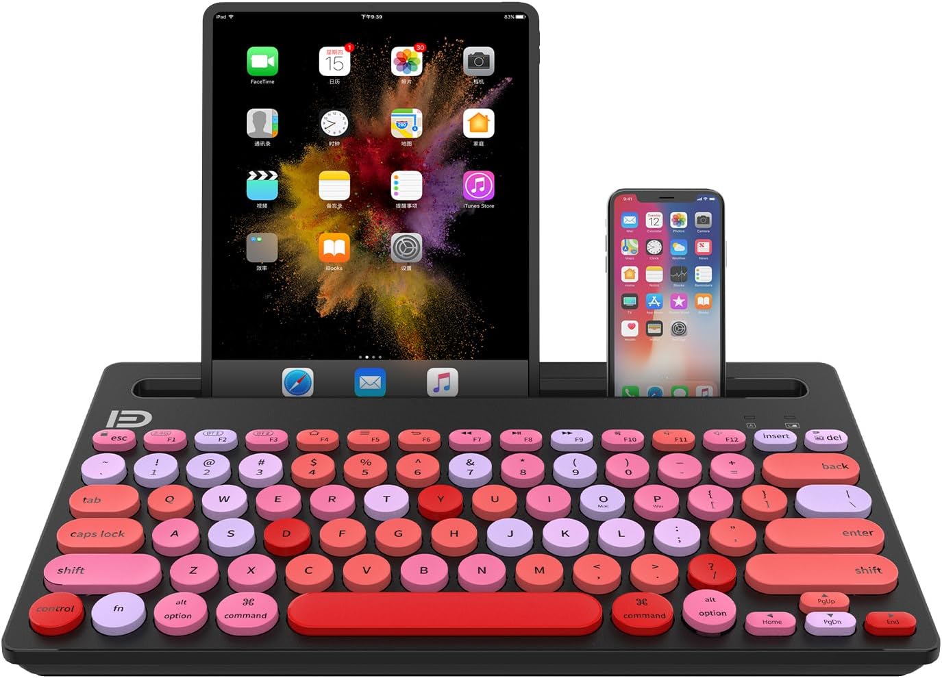 Cute Computer Keyboard Wireless Bluetooth with Phone Holder,Kawaii Mini ...