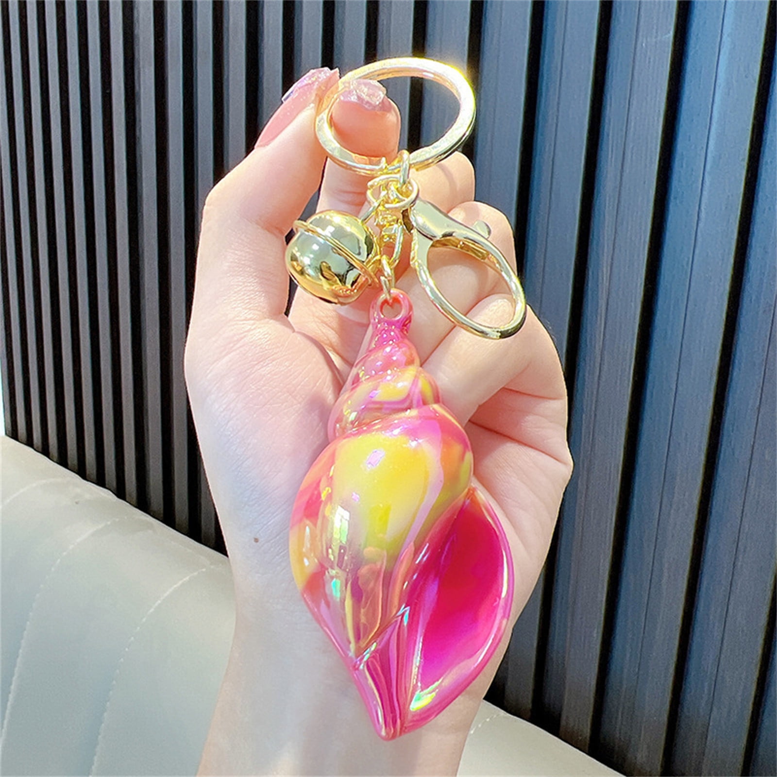 Cute Conch Keychain Colorful Large Conch Key Ring Car Key Decorative Backpack Keyring - Walmart.com