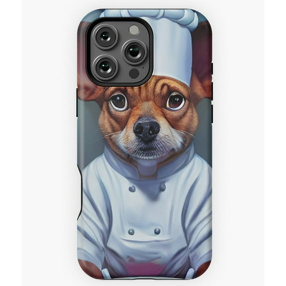 Cute Cook Brown Dog Chef Cartoon Phone Case for iPhone 16 15 14 13 12 ...