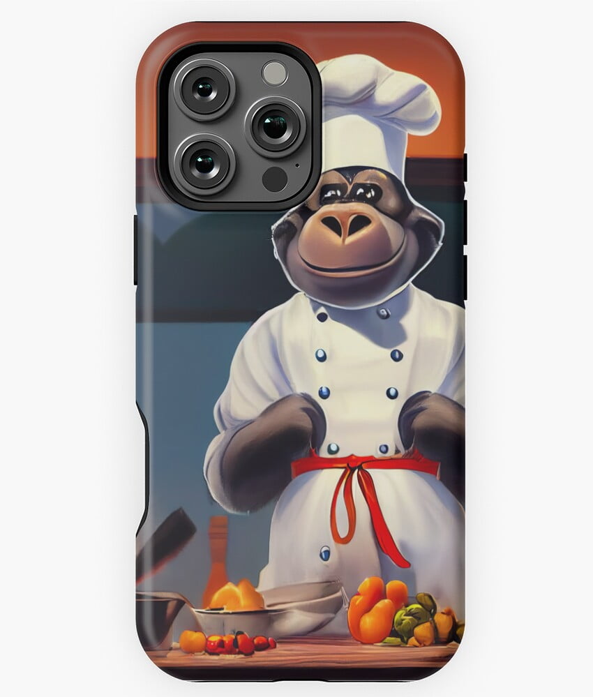 Cute Cook Gorilla Chef In The Kitchen Phone Case for iPhone 16 15 14 13 ...