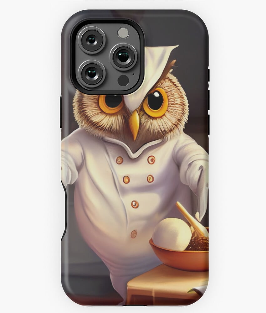 Cute Cook Owl Chef With A Hat Cartoon Phone Case for iPhone 16 15 14 13 ...