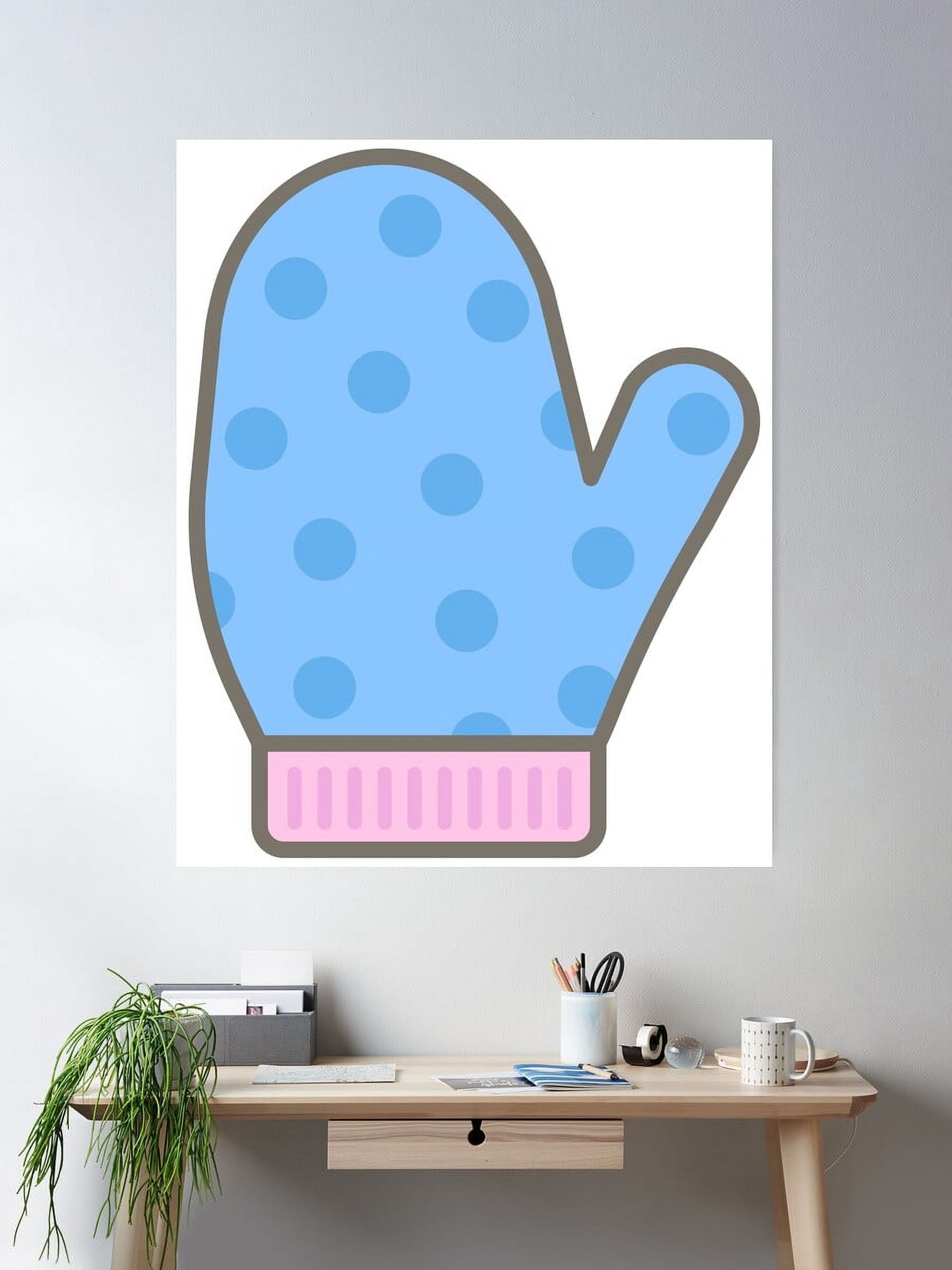 Cute Cooking Element Pastel Kitchen Gloves Poster Wall Art Modern Wall ...