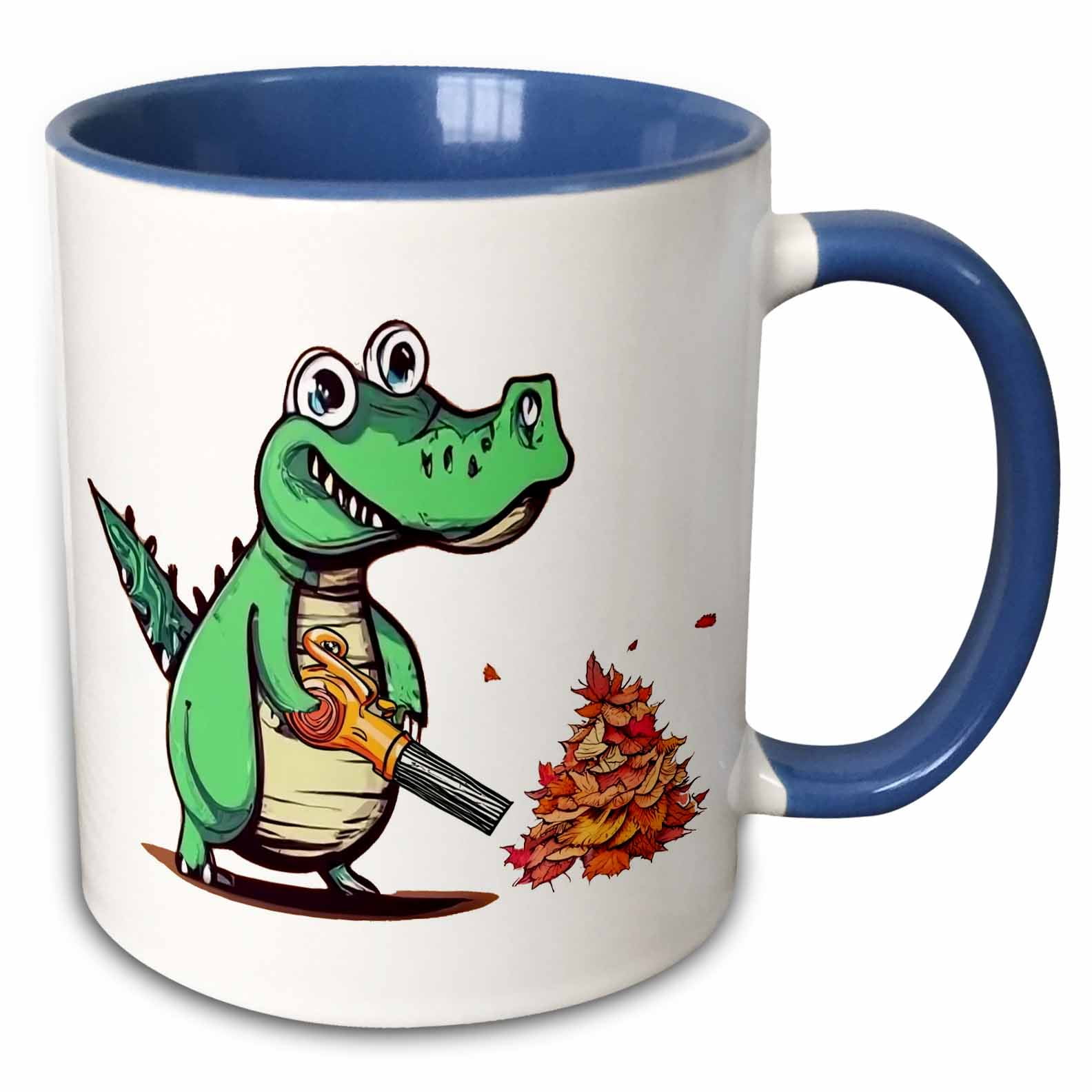 3drose, Cute Cool Colorful Alligator Using Leaf Blower Blower Fall ...