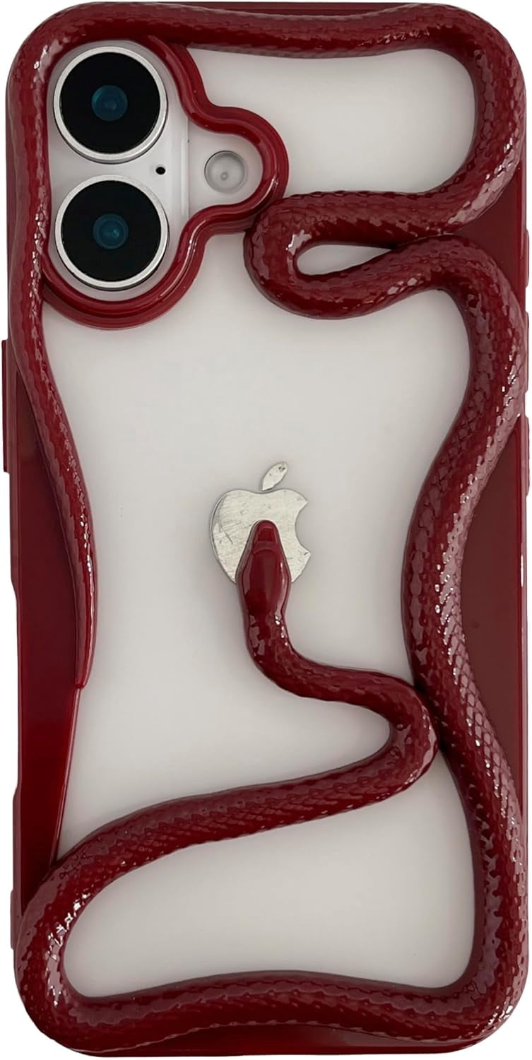Cute Cool Hollow Solid Color 3D Snake Heat Dissipation Soft Phone Case ...