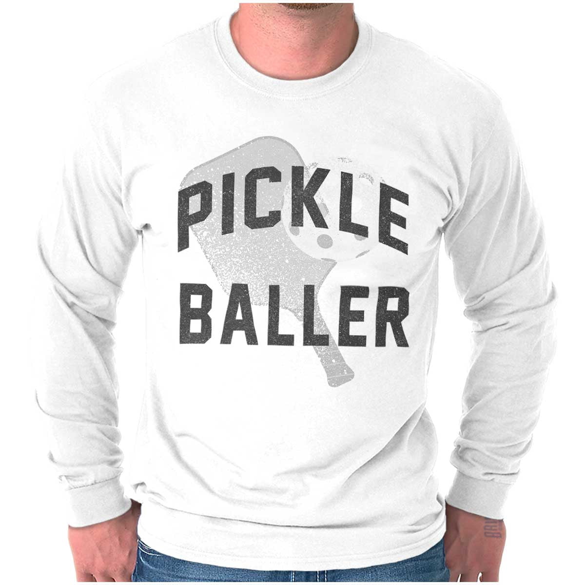 Cute Cool Pickle Baller Sports Fan Long Sleeve TShirt Men Women Brisco ...