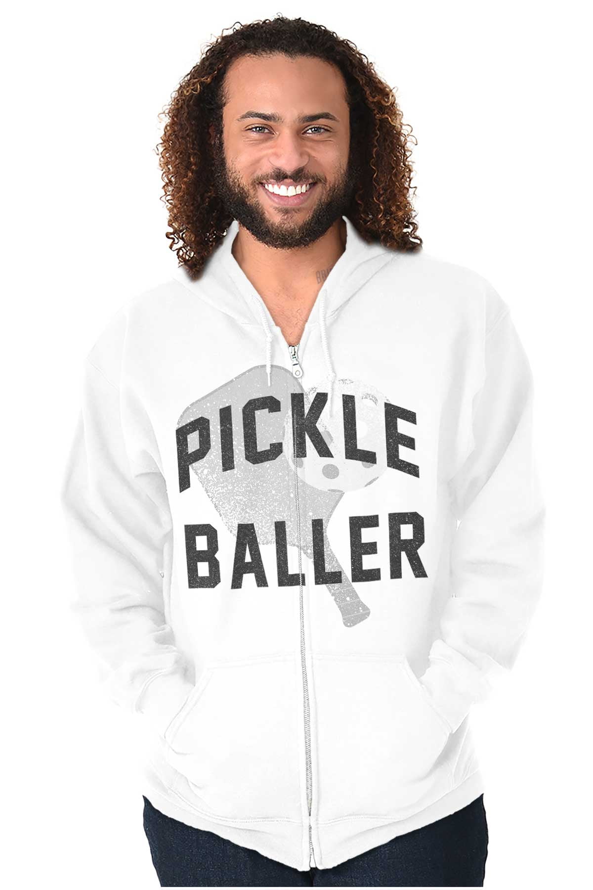 Cute Cool Pickle Baller Sports Fan Unisex Fleece Graphic Zip Up Hoodie ...