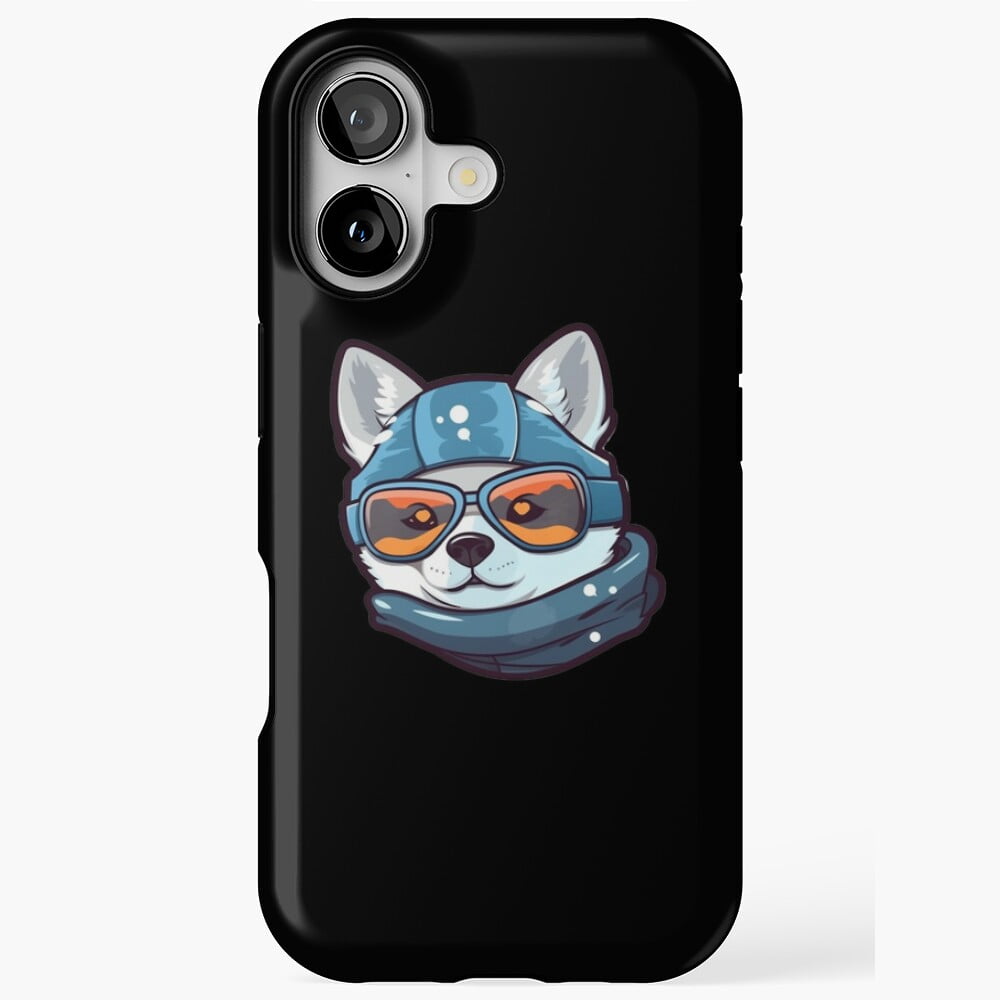 Cute Cool Snowboarding Husky Dog Winter Sports Phone Case with iPhone ...