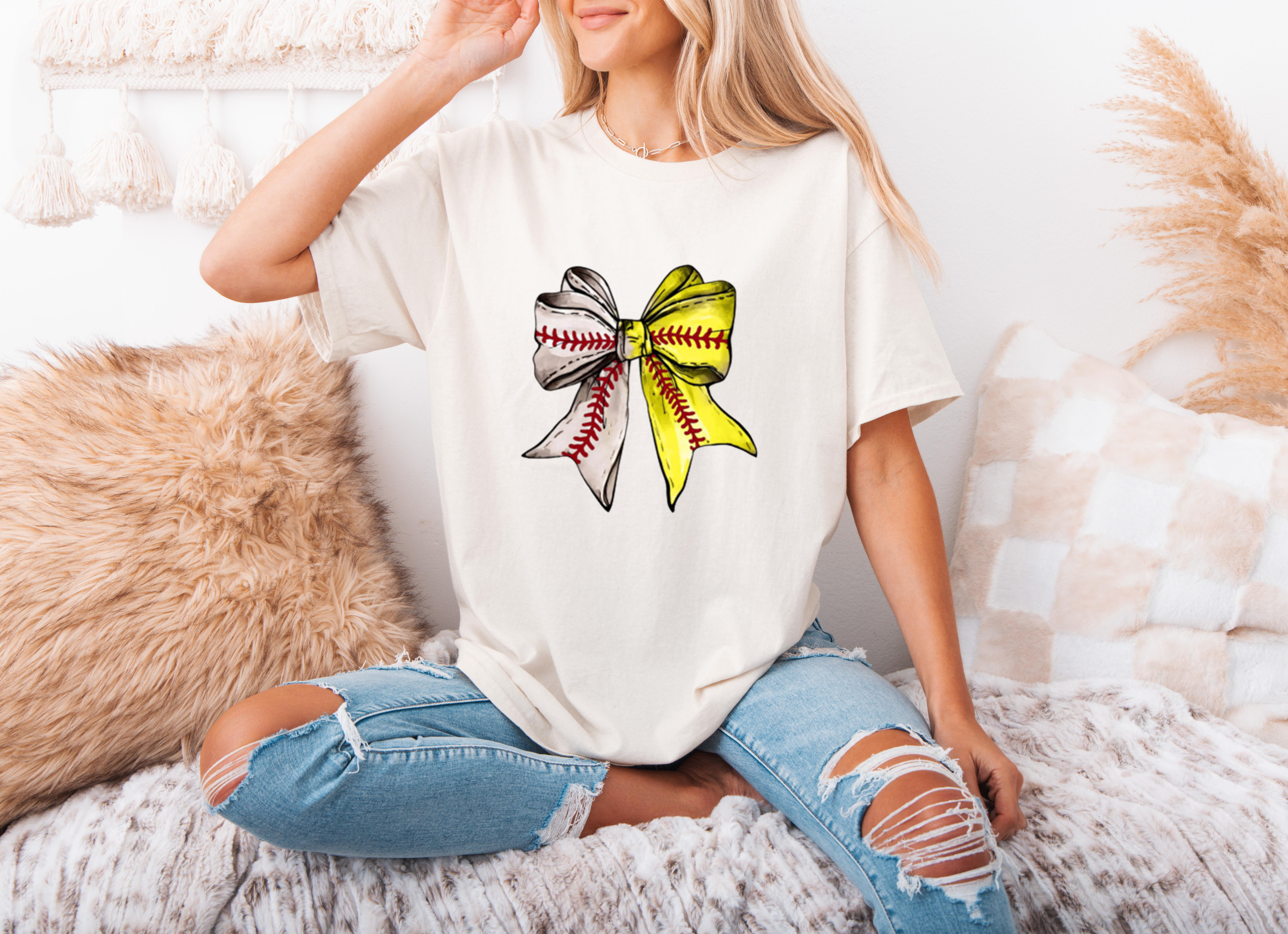 Cute Coquette Bow For Baseball And Softball Fans Unisex T-Shirt, up to ...