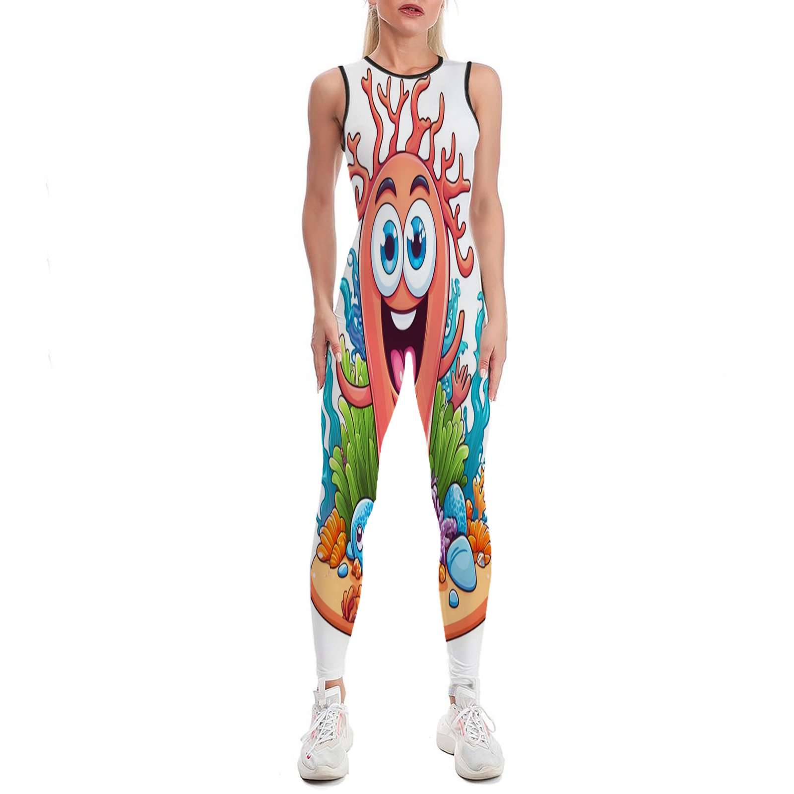 Cute Coral Reef Scene Women's One Piece Yoga Jumpsuits Leggings ...