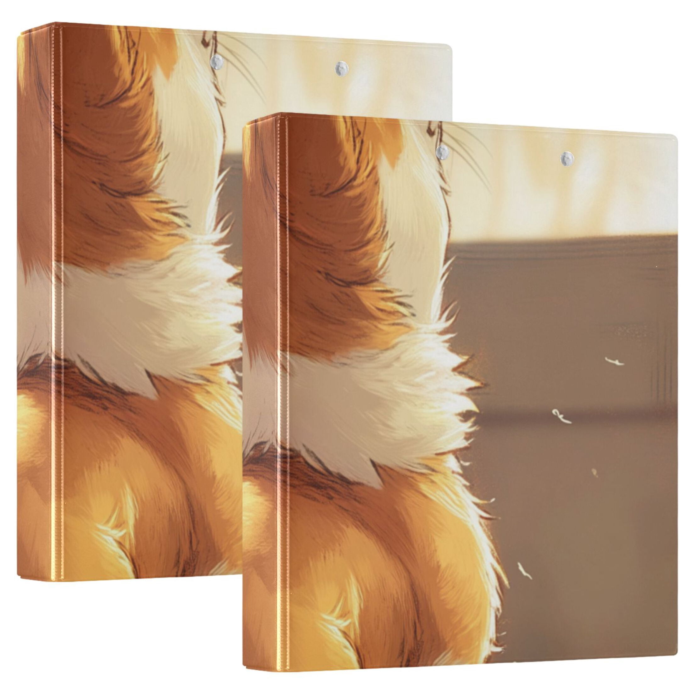 Cute Corgi 3 Ring Binders 1.5 inch Hardcover File Folders with Interior ...