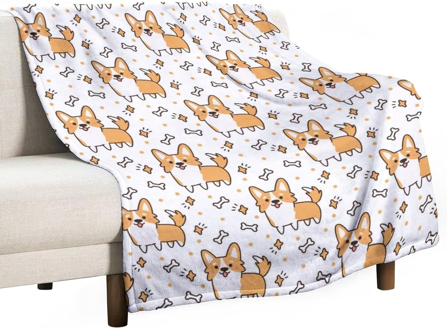 Cute Corgi Dog Blanket Gift Throw Blanket for Sofa Couch Chair Bed ...